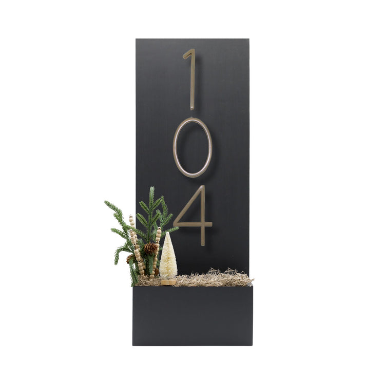 Vertical Custom House Sign with Metal Numbers and Planter Box - Picket ...