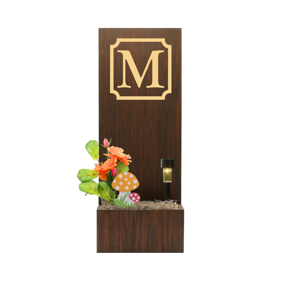 Vertical Custom House Sign with Last Name or Greeting and Planter Box ...