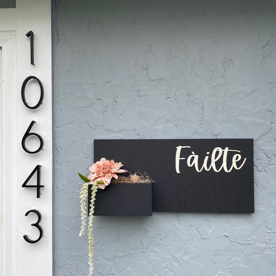 Horizontal Custom House Sign with Planter Box – Personalized Messages ...
