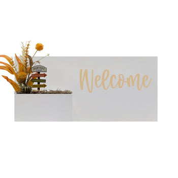 Horizontal Custom House Sign with Planter Box – Personalized Messages ...