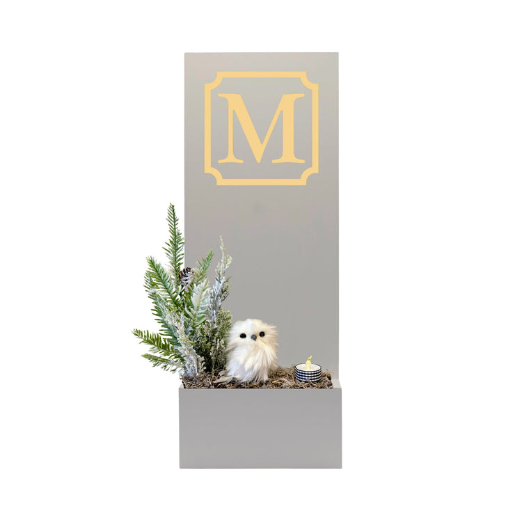 Vertical Custom House Sign with Last Name or Greeting and Planter Box ...